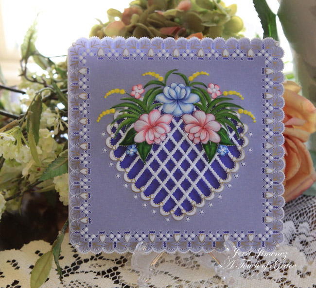 A Touch of Grace » Heart With Flowers Parchment Card